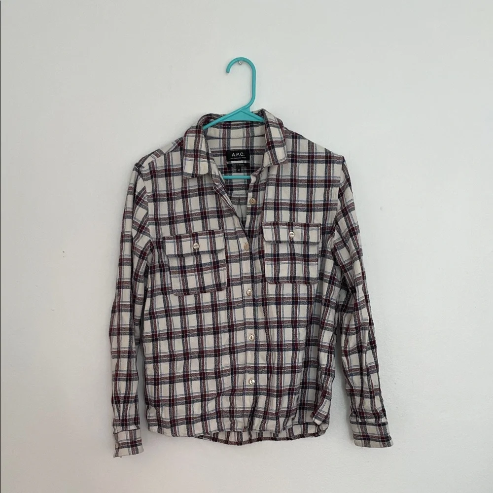 A.P.C. | Shirts | Apc Checkered Shirt In Red Blue And White | Poshmark